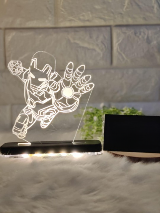 Iron Man Led Plaque with Led Stand – Crazygifts.in